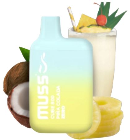 Vapeador Desechable Muss Cube 800 Usos Sin Nicotina Sabor Piña Colada